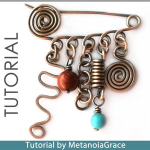 Wire Wrapping Shawl Pin Tutorial, Spiral Pin Brooch Tutorial, Scarf Pin ...
