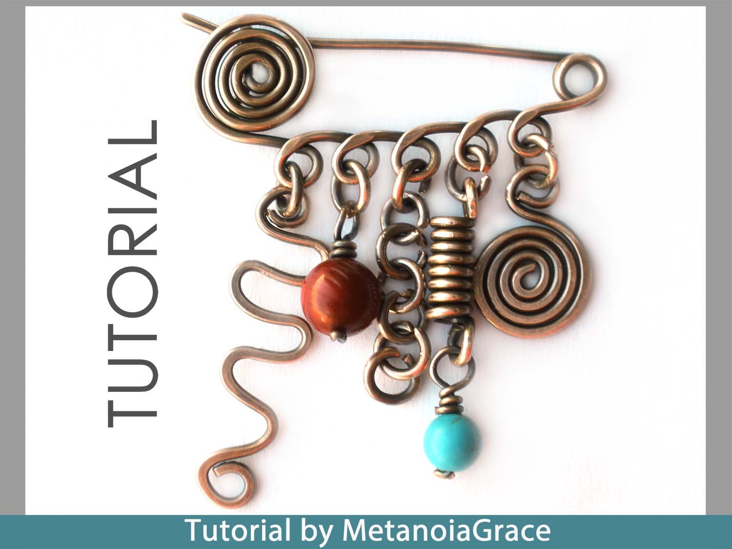 Wire Wrapping Shawl Pin Tutorial, Spiral Pin Brooch Tutorial, Scarf Pin ...