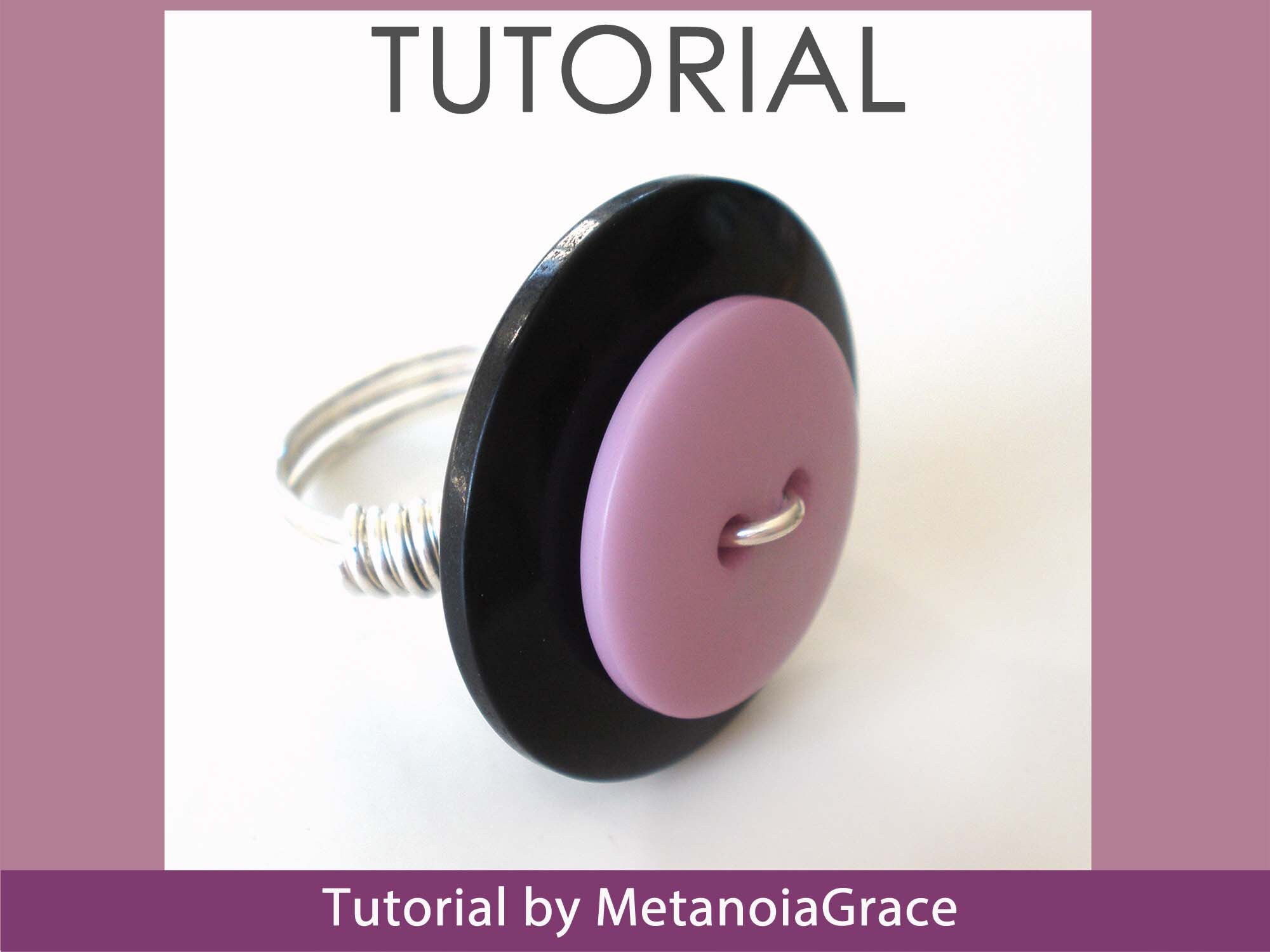 Button Ring Tutorial, Button Jewelry Tutorial, Wire Wrapping Tutorial, How to Make Button Rings ...