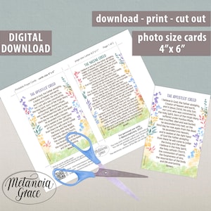 Nicene Creed, Apostles Creed, Printable Creed Prayer Cards, I Believe ...