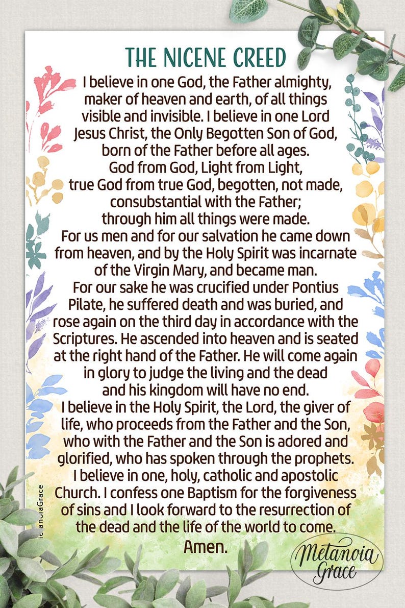Nicene Creed, Apostles Creed, Printable Creed Prayer Cards, I Believe ...