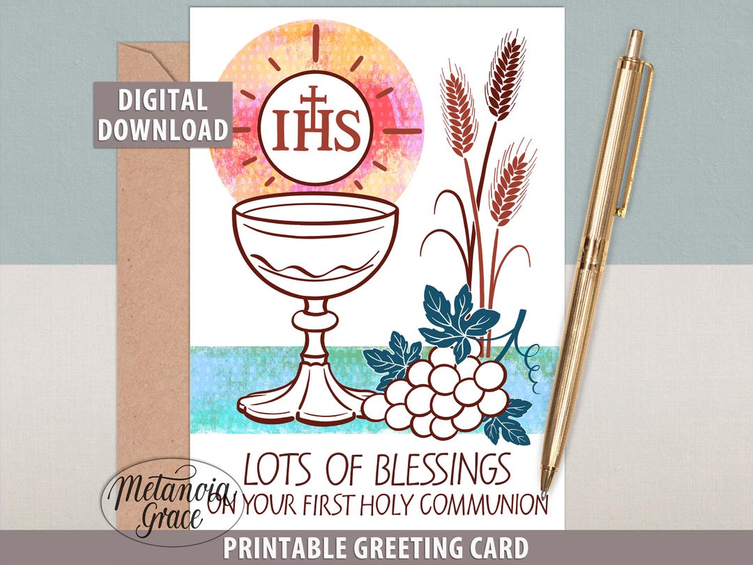 Printable First Holy Communion Card, Blessings on Your First Communion ...