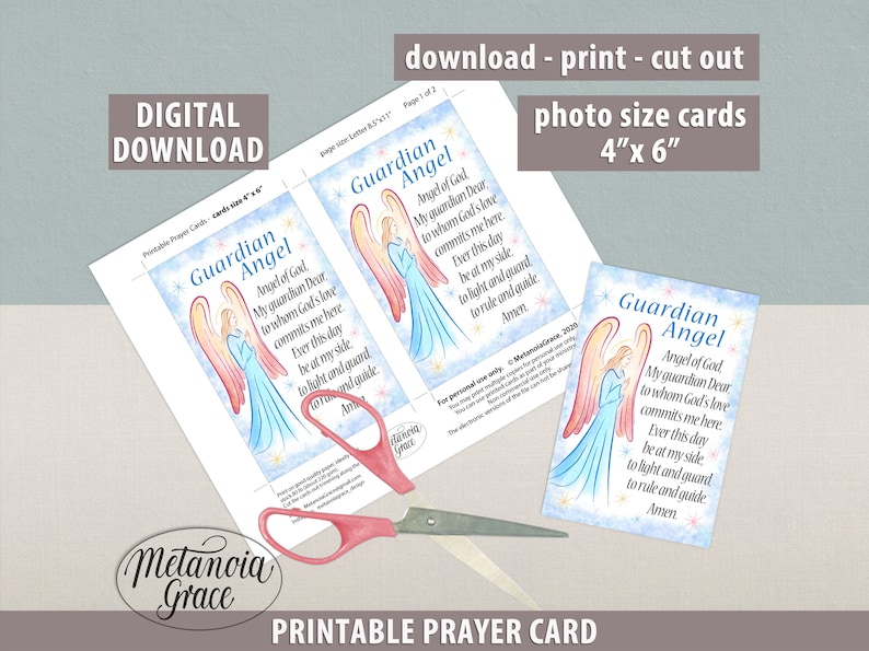 Guardian Angel Prayer, Printable Guardian Angel Card, Angel of God My ...