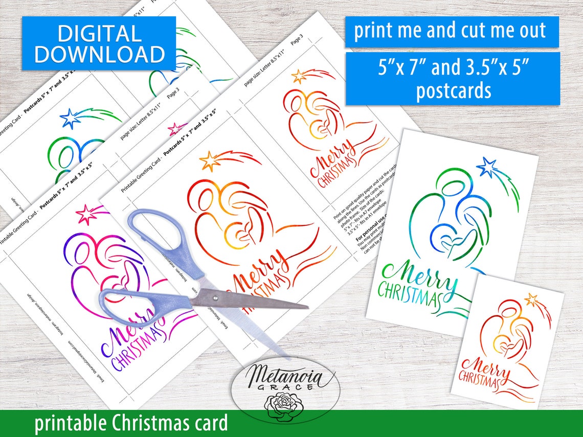 Printable Christian Christmas Cards Set of 3 Religious - Etsy