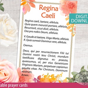 Regina Caeli Queen of Heaven Printable Prayer Card Catholic - Etsy