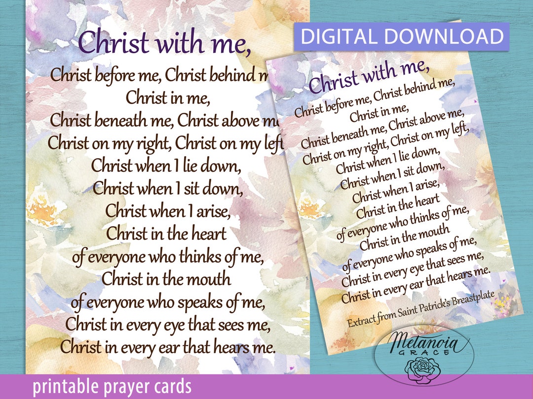 Christ With Me Christ Before Me Lorica Prayer Card St. - Etsy UK