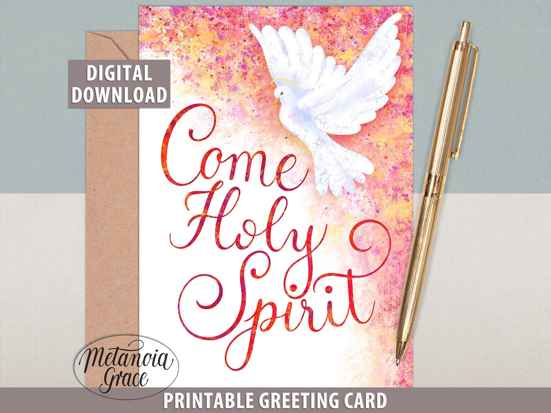 Confirmation Card, Printable Note Card Come Holy Spirit, Confirmation ...
