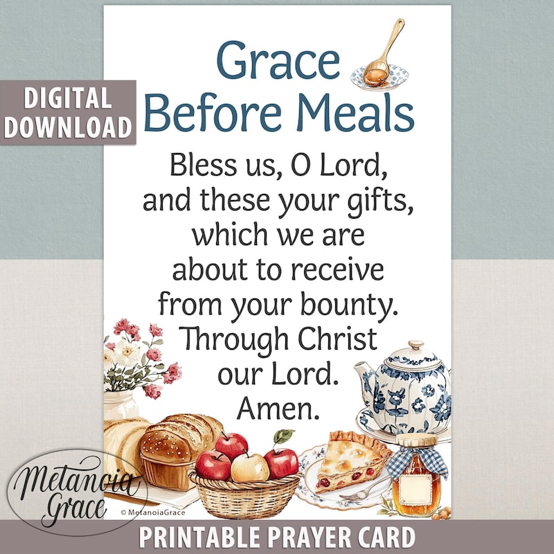 Grace Before Meals Card - Etsy