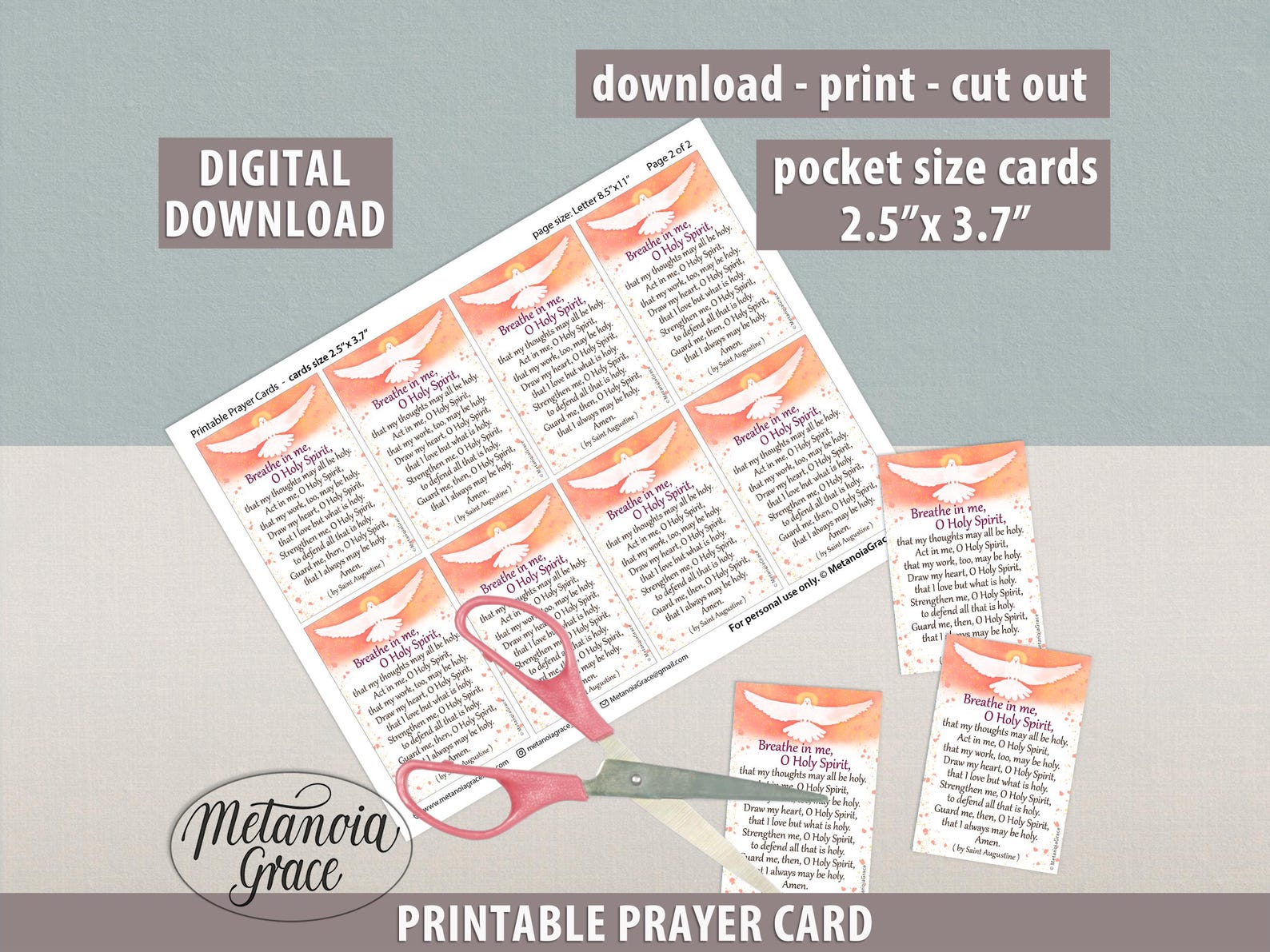 Breathe in Me O Holy Spirit, Saint Augustine Prayer, Printable Holy ...