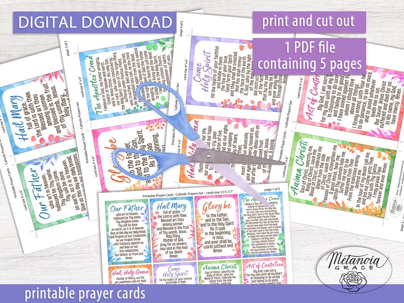 Popular Catholic Prayers Traditional Prayer Cards Printable - Etsy