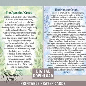 Nicene Creed, Apostles Creed, Printable Creed Prayer Cards, I Believe ...