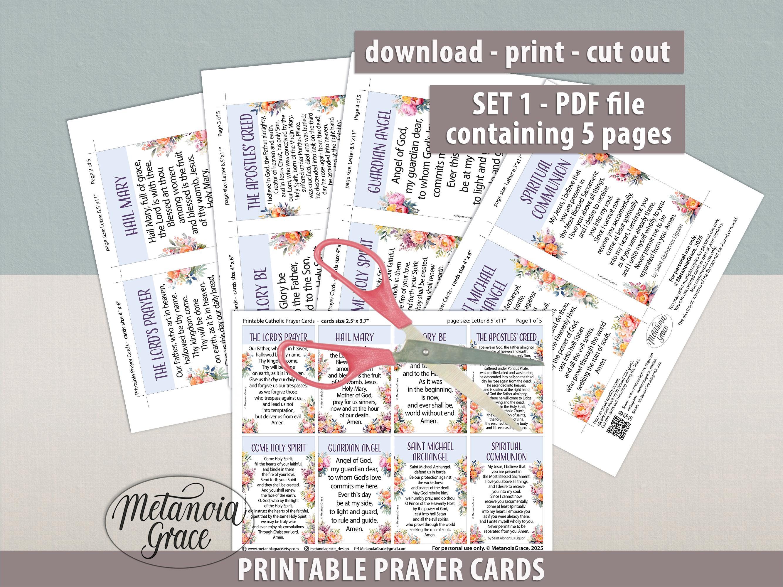 Popular Catholic Prayers Bundle, Daily Prayers, 16 Printable Prayer ...