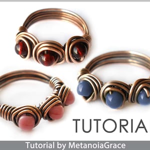 Wire Ring Tutorial, Wire Jewelry Pattern, Beading Ring Tutorial, Wire Wrapping Tutorial ...