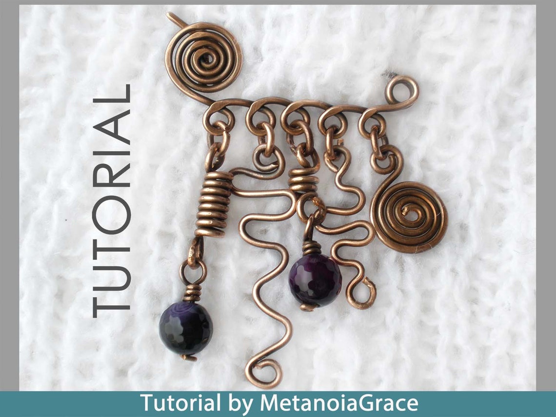 Wire Wrapping Shawl Pin Tutorial, Spiral Pin Brooch Tutorial, Scarf Pin ...
