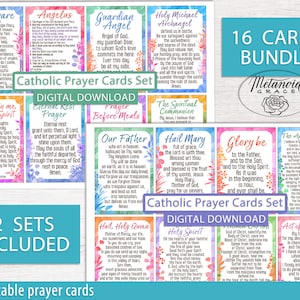 Popular Catholic Prayers Bundle, 16 Printable Prayer Cards, Daily ...