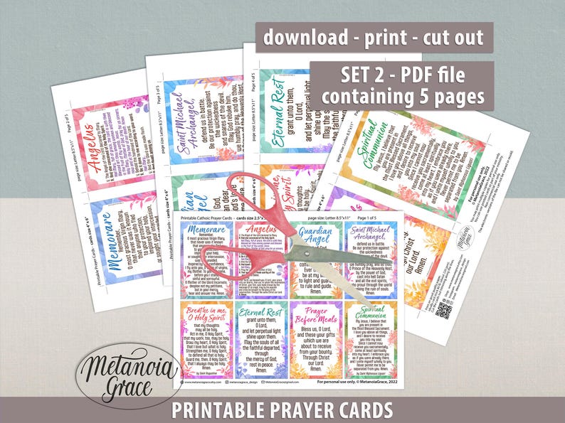 Popular Catholic Prayers Bundle, 16 Printable Prayer Cards, Daily ...
