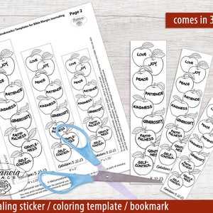 Fruit of the Spirit Bible Journaling, Holy Spirit Bookmark, Coloring ...