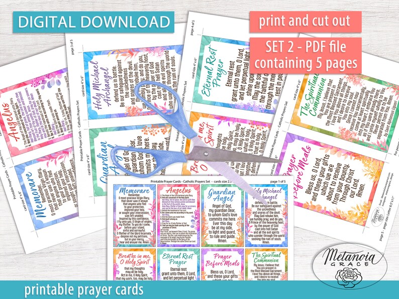 Popular Catholic Prayers Bundle 16 Printable Prayer Cards - Etsy