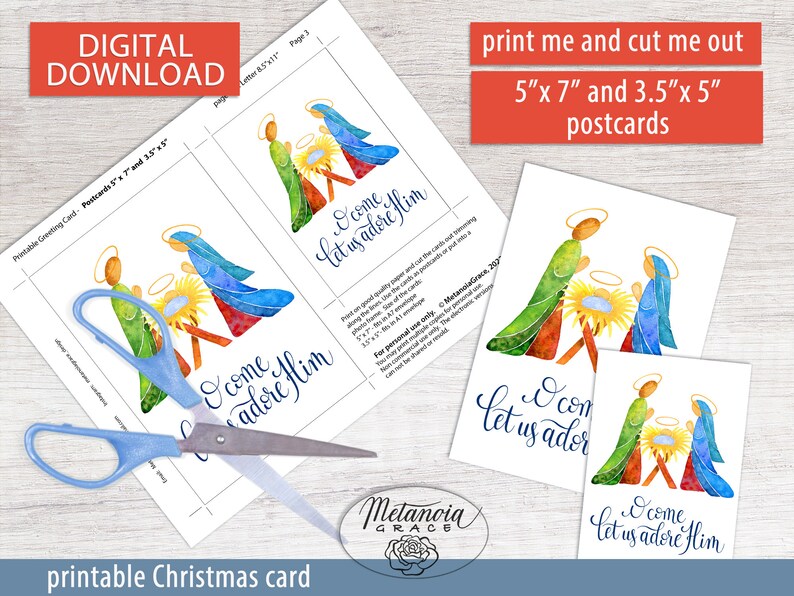 Printable Nativity Christmas Card Religious Christmas Card O - Etsy UK