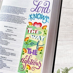 Psalm 1:6 Bible Journaling Sticker, Coloring Bible Bookmark, Traceable ...
