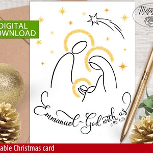 Printable Nativity Christmas Card Religious Christmas Card - Etsy UK
