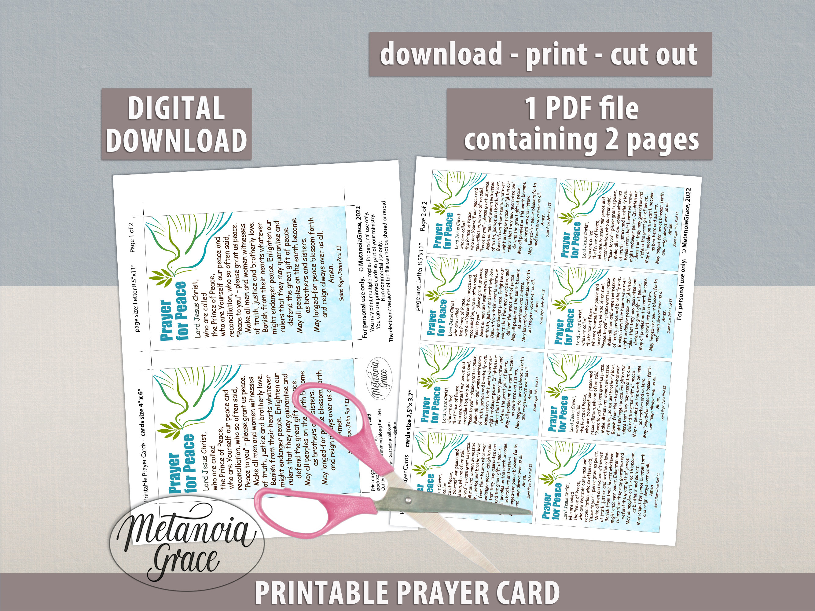 Peace Prayer Printable Card, Prayer for Peace on Earth, Prayer for ...
