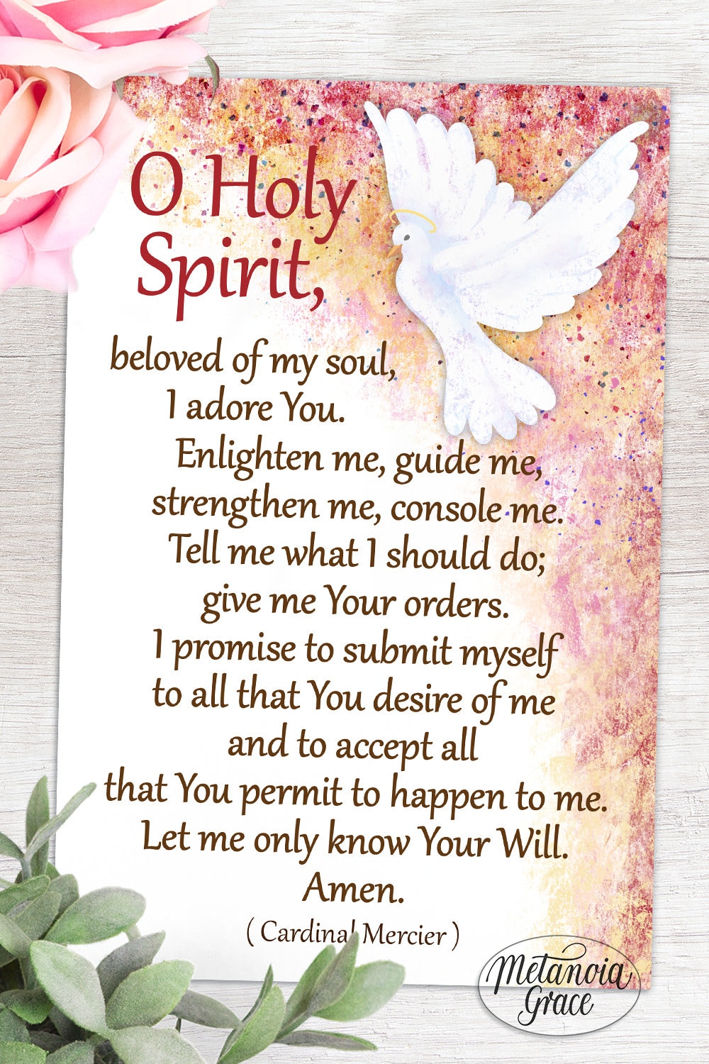 O Holy Spirit Beloved of My Soul Printable Cardinal Mercier - Etsy