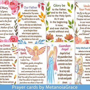 Printable Prayer Cards, Hail Mary, Our Father, Glory Be, Catholic Holy Cards, Guardian Angel ...