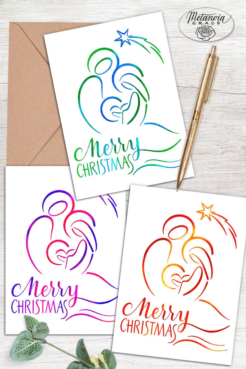 Printable Christian Christmas Cards Set of 3 Religious - Etsy