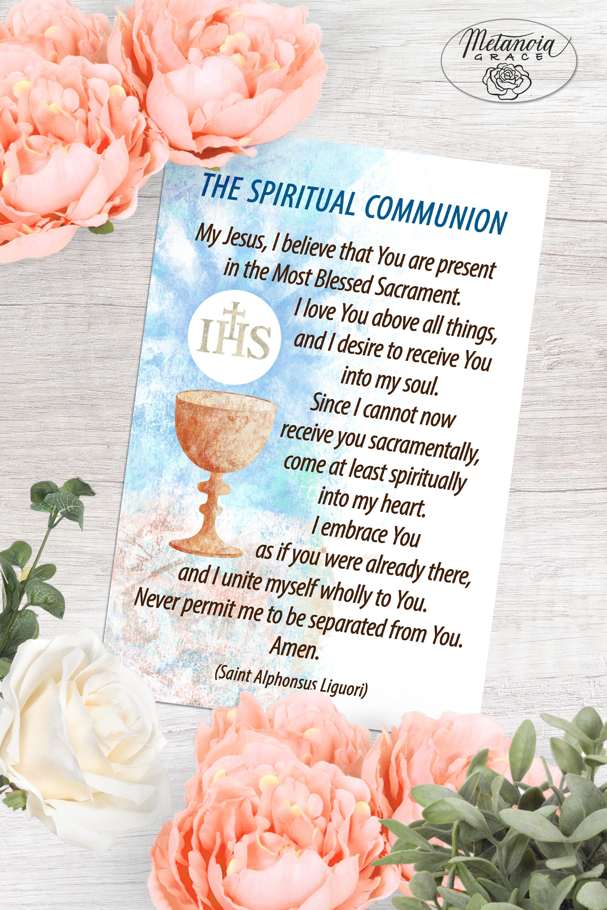 The Spiritual Communion an Act of Spiritual Communion My | Etsy