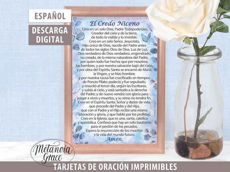 Spanish Creeds Printable Cards, Credo De Los Apostoles, Credo Niceno ...