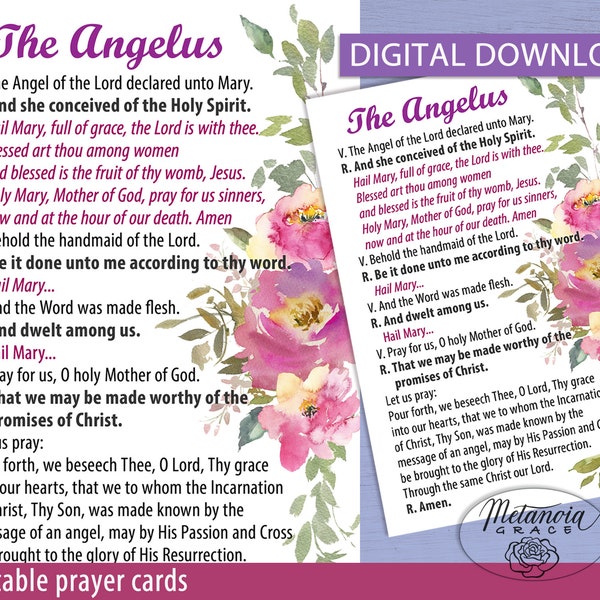 Angel of God Printable Prayer Cards - Etsy