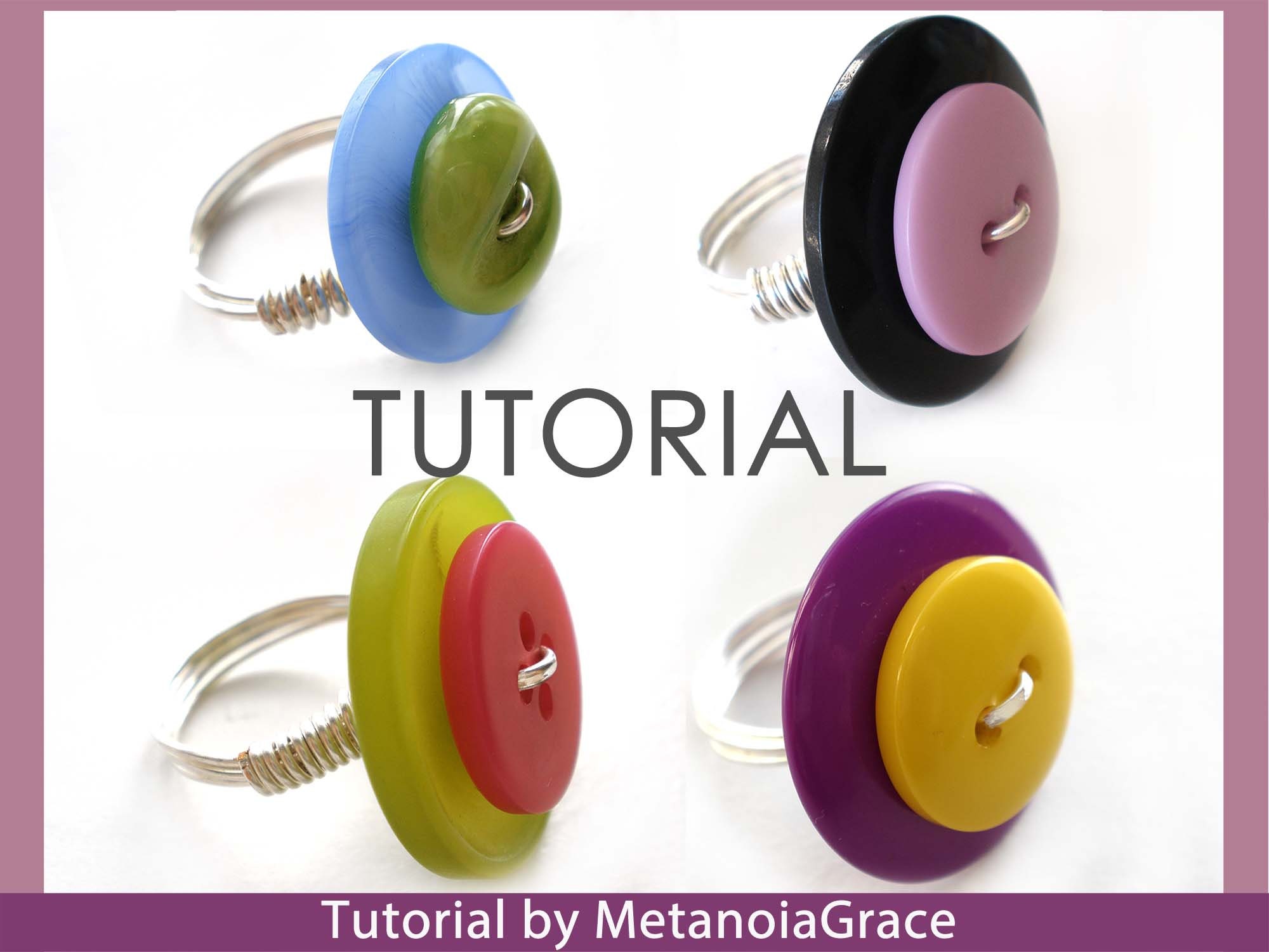 Button Ring Tutorial Sale Pack, Button Jewelry Tutorial, Button Ring Tutorial, Wire Ring ...