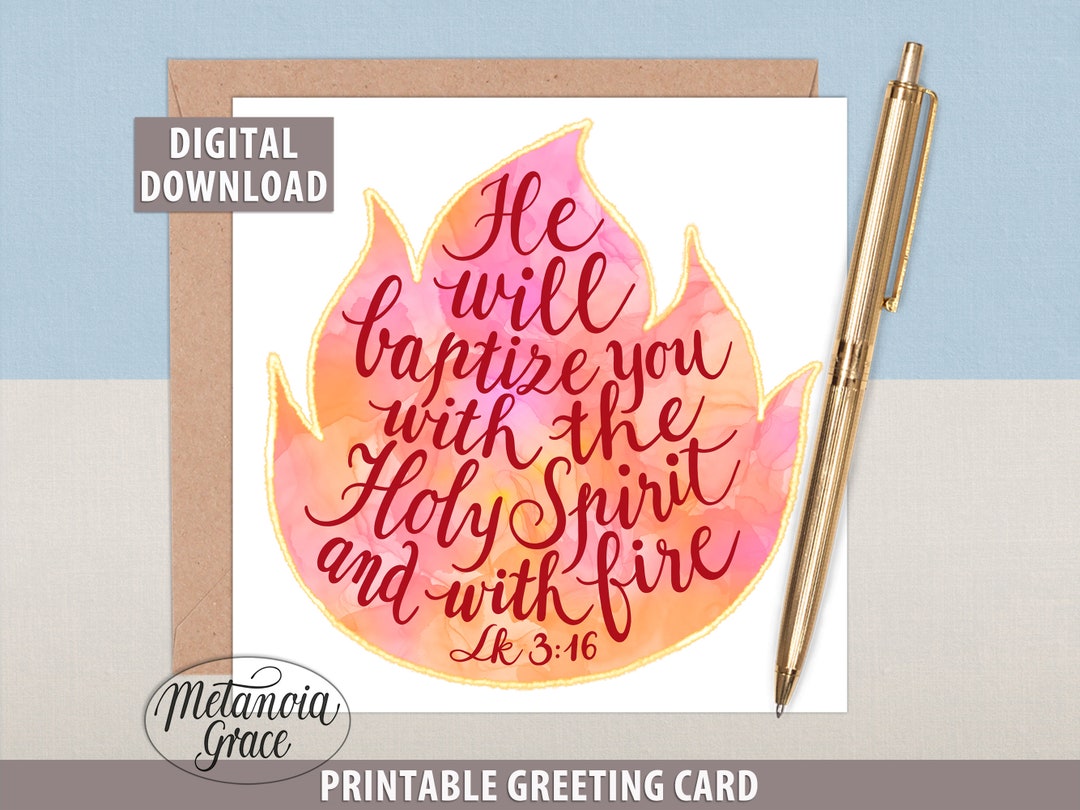 Modern Printable Confirmation Note Card, Bible Verse Card, He Will ...