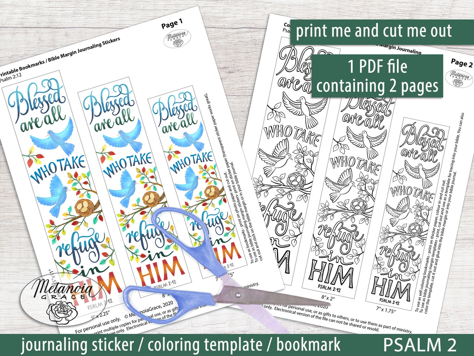 Bible Journaling Sticker Printable Bible Journaling Coloring - Etsy