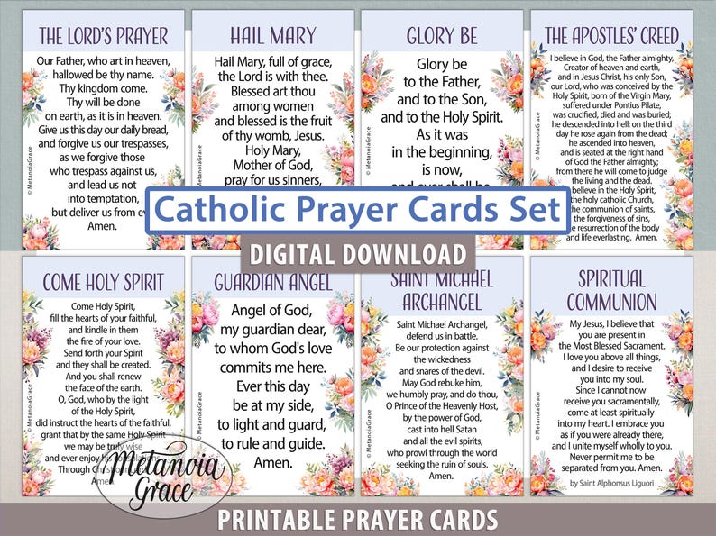 Popular Catholic Prayers Bundle, Daily Prayers, 16 Printable Prayer ...