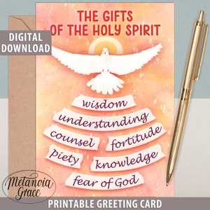Gifts of the Holy Spirit Note Card, Printable Confirmation Card ...