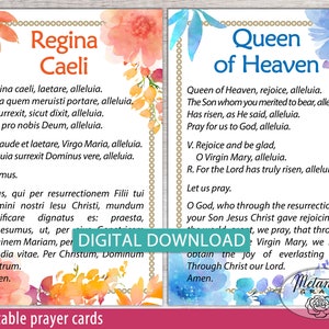 Regina Caeli Queen of Heaven Printable Prayer Card Catholic - Etsy
