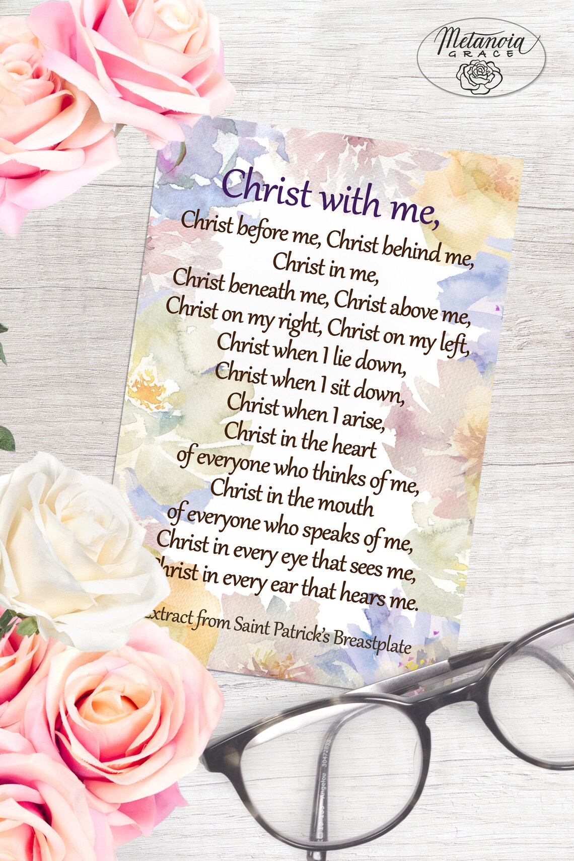 Christ with me Christ before me Lorica Prayer card St. | Etsy