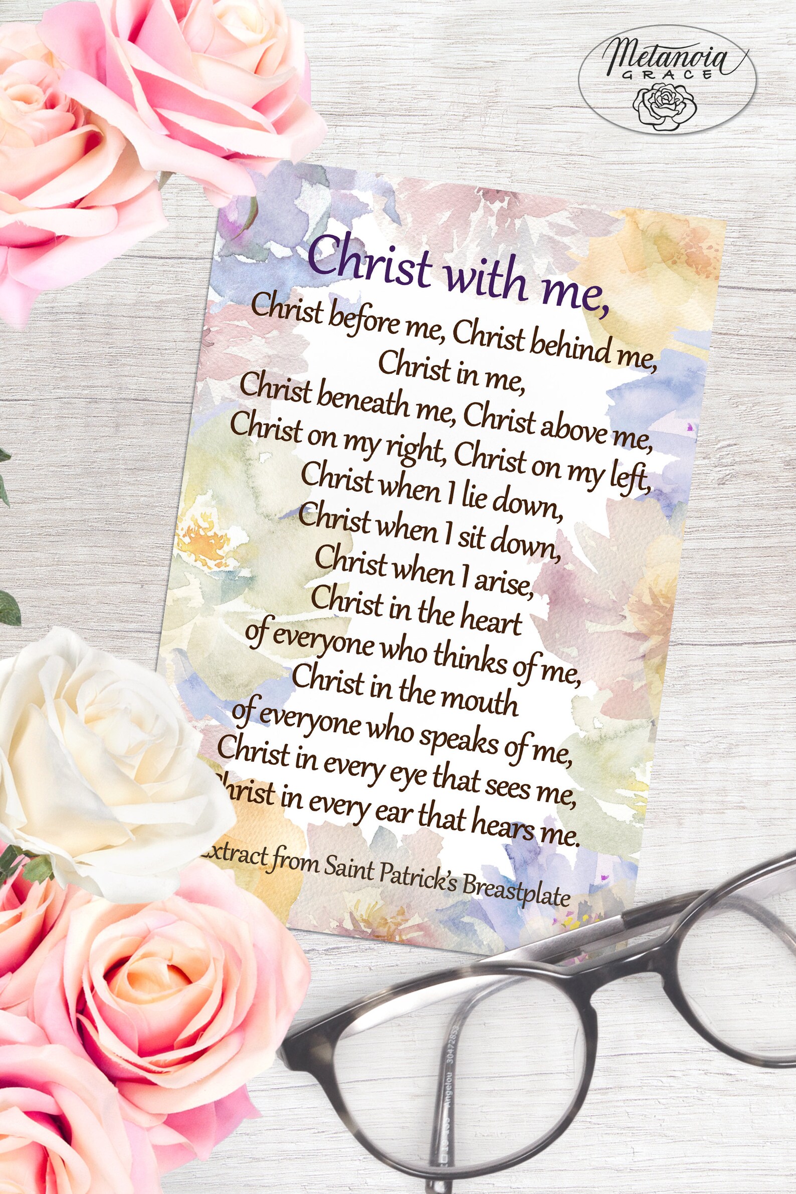 Christ With Me Christ Before Me Lorica Prayer Card St. - Etsy