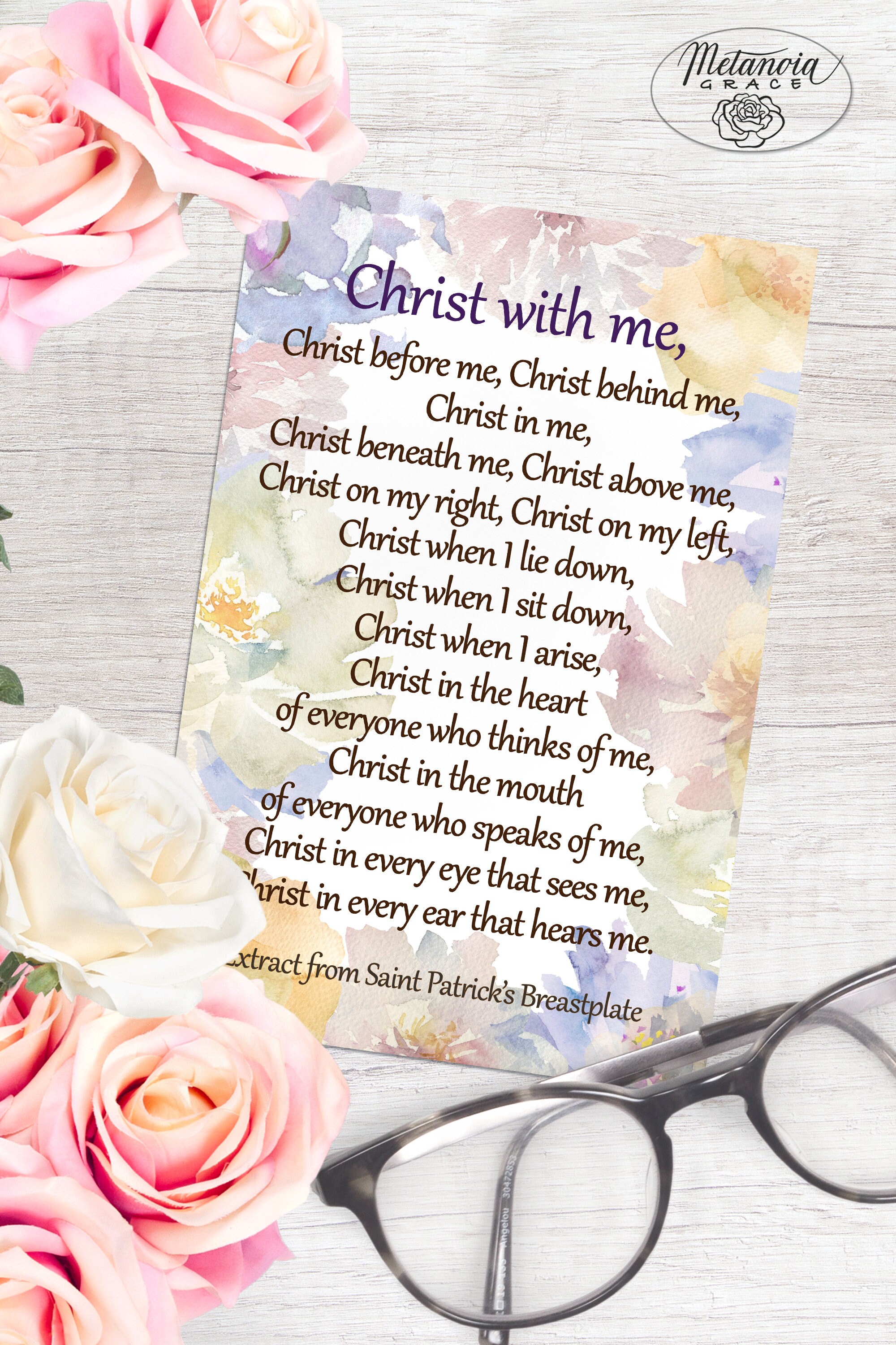 Christ with me Christ before me Lorica Prayer card St. | Etsy