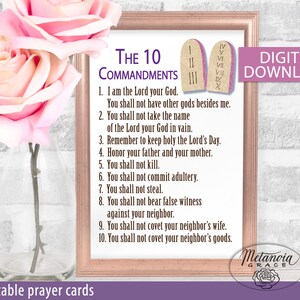The Ten Commandments Prayer Card Printable Card 10 - Etsy UK