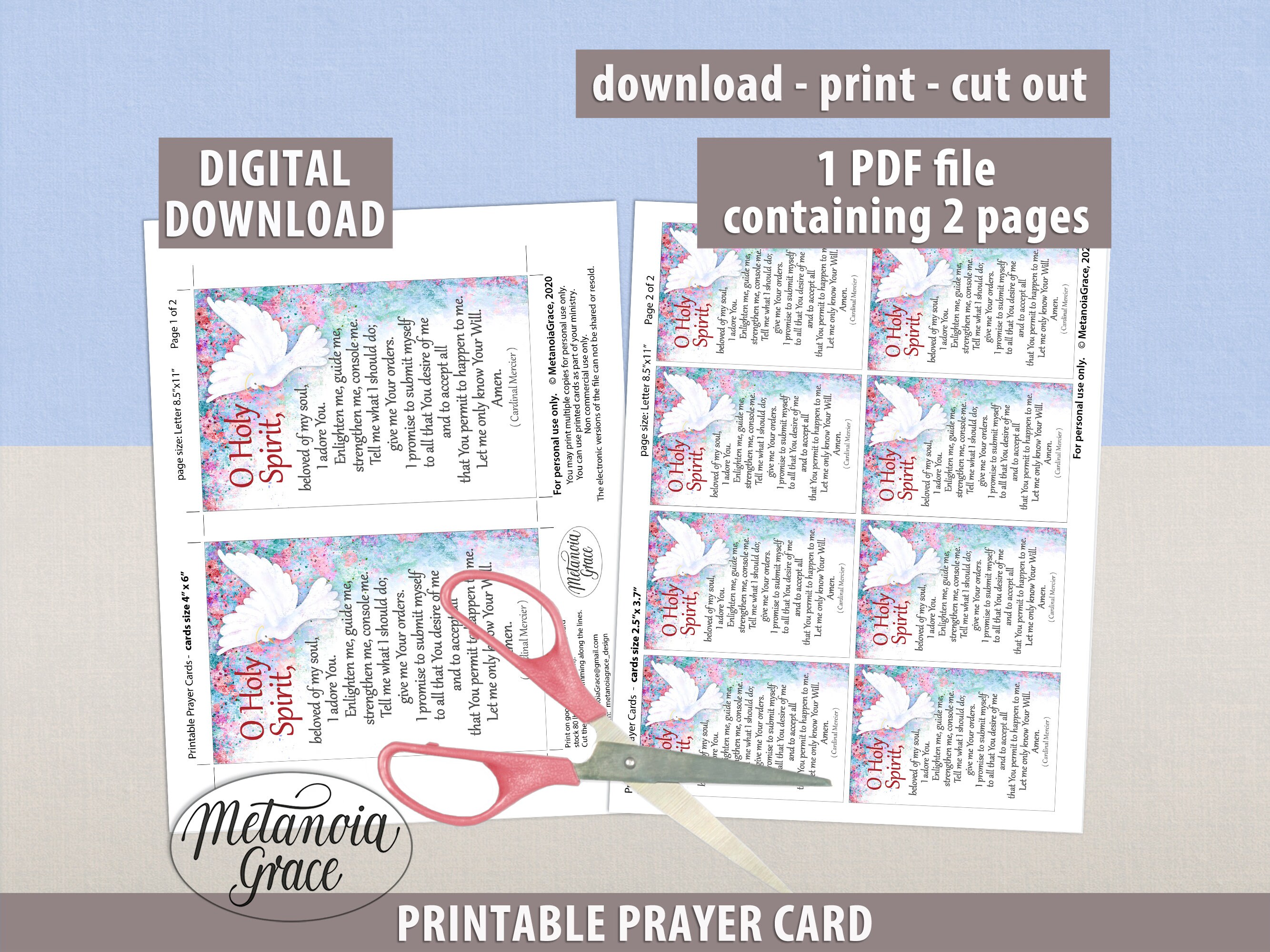Printable Cardinal Mercier Prayer Card O Holy Spirit Beloved - Etsy UK