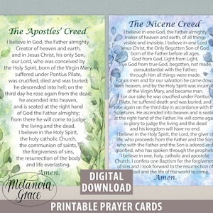 Nicene Creed, Apostles Creed, Printable Creed Prayer Cards, I Believe ...