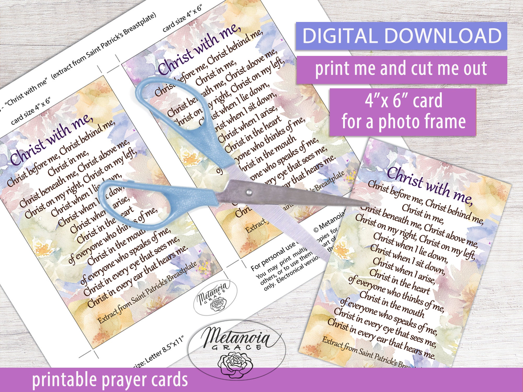 Christ with me Christ before me Lorica Prayer card St. | Etsy