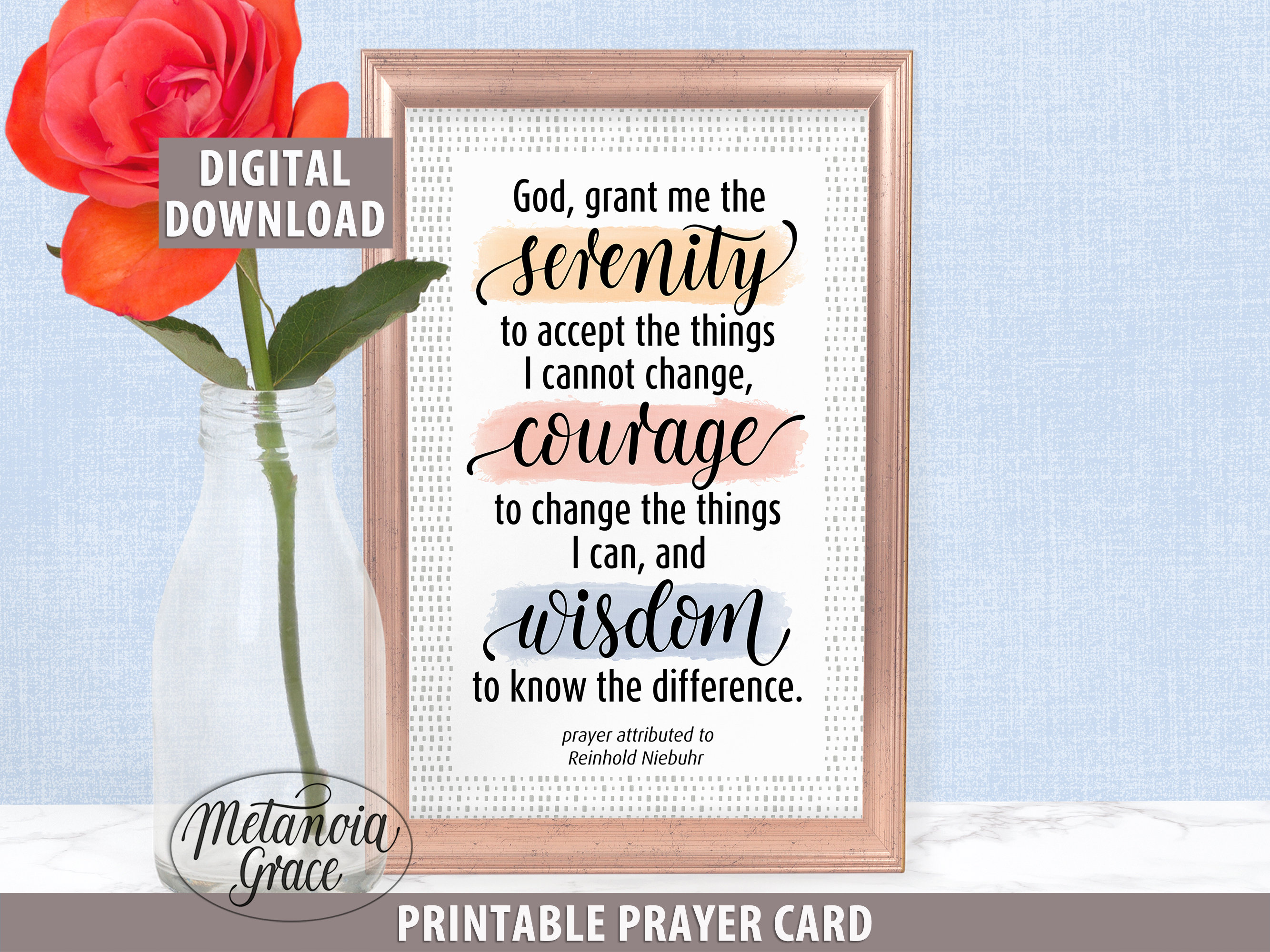 Serenity Prayer, God Grant Me the Serenity, Printable Serenity Prayer ...