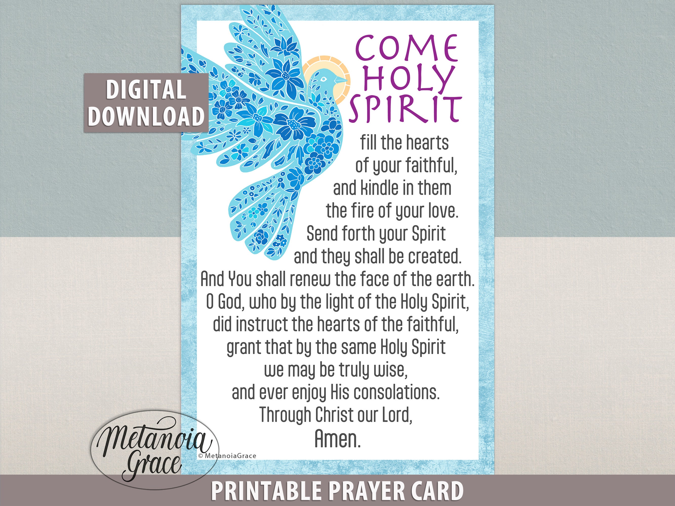 Come Holy Spirit Fill the Hearts of Your Faithful, Printable Pentecost ...