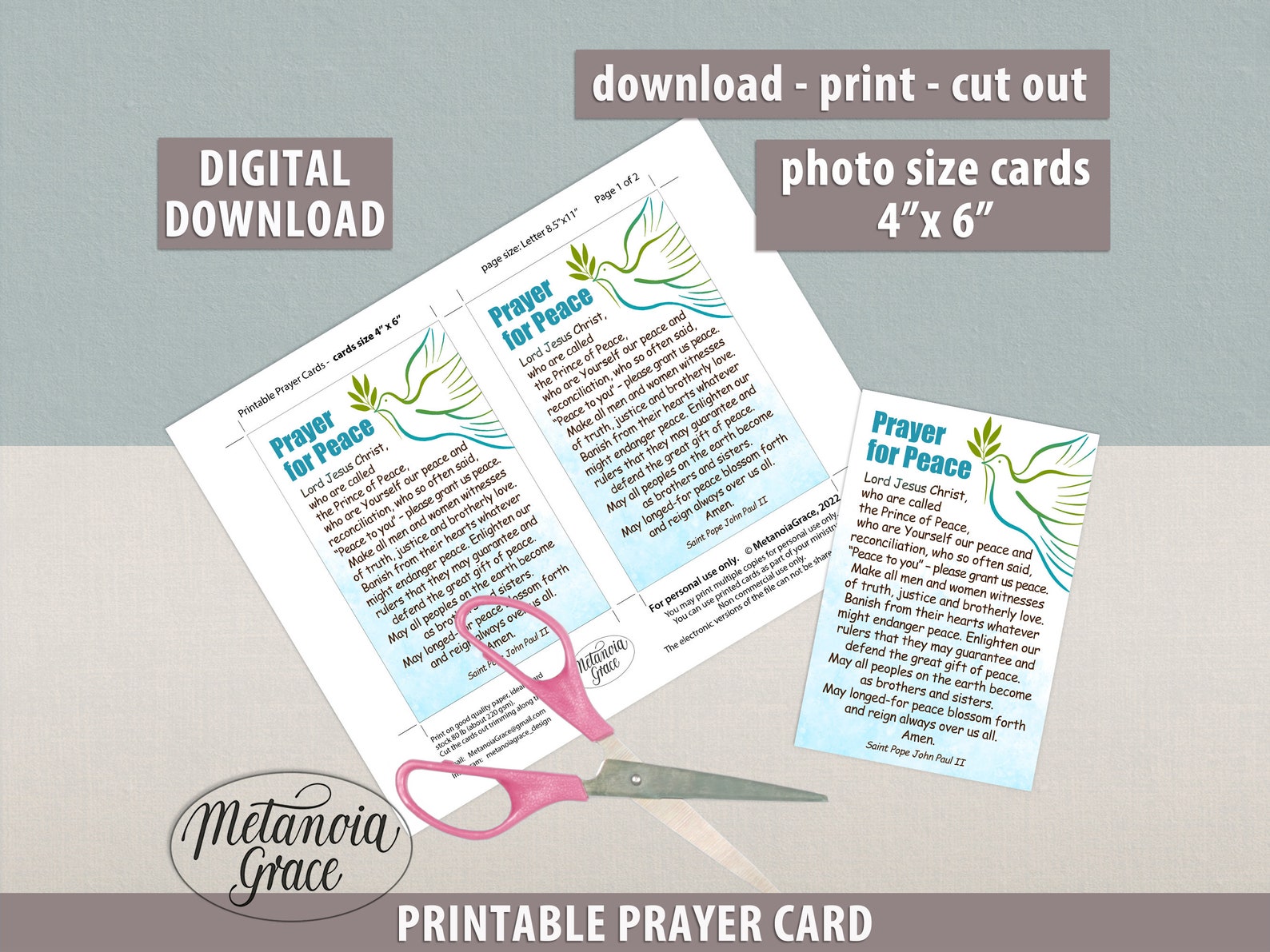 Peace Prayer Printable Card, Prayer for Peace on Earth, Prayer for ...