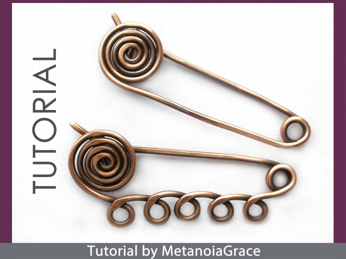 Spiral Safety Pin Tutorial Wire Jewelry Tutorial Kilt Pin - Etsy