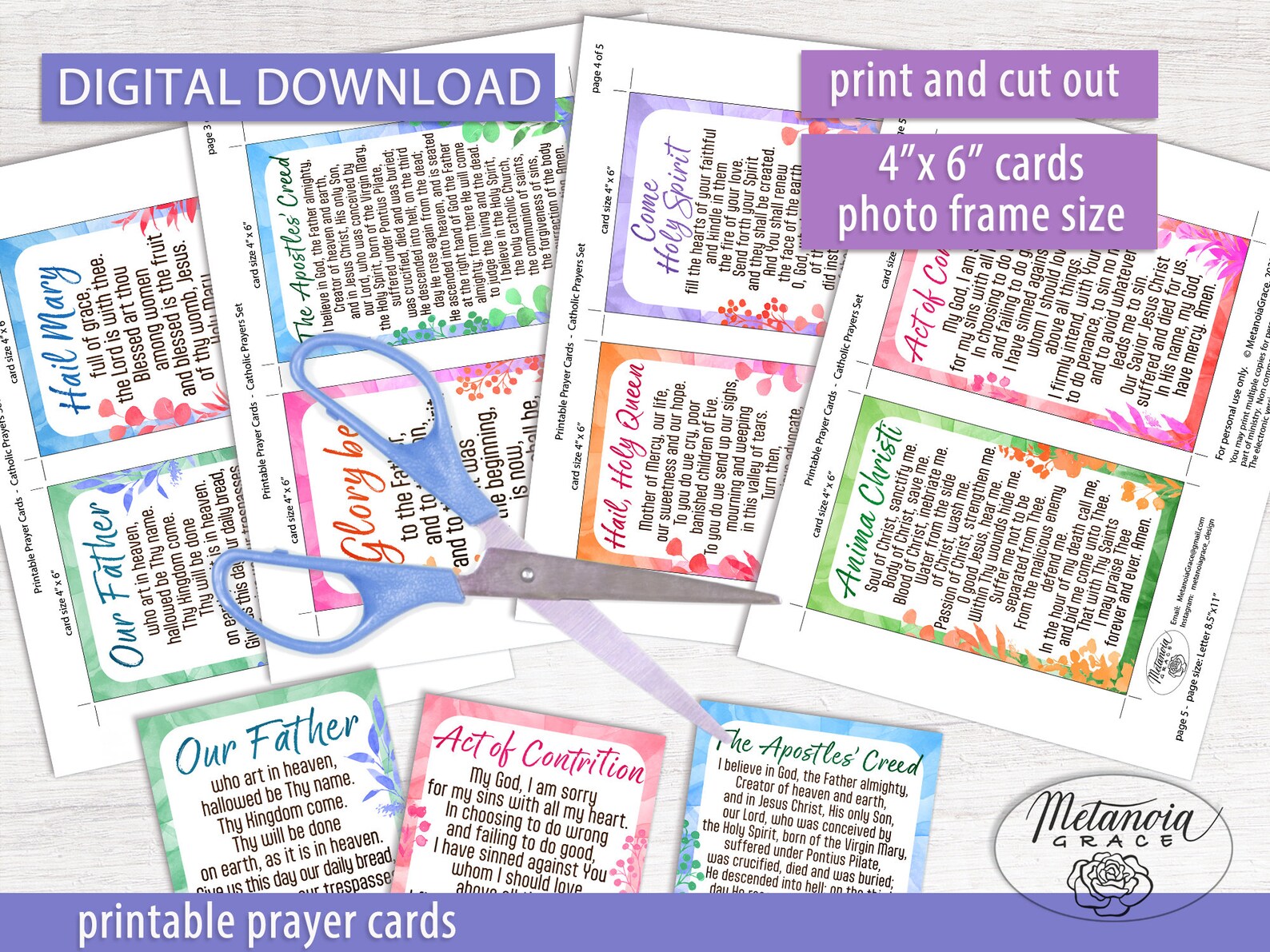 Popular Catholic Prayers Traditional Prayer Cards Printable - Etsy